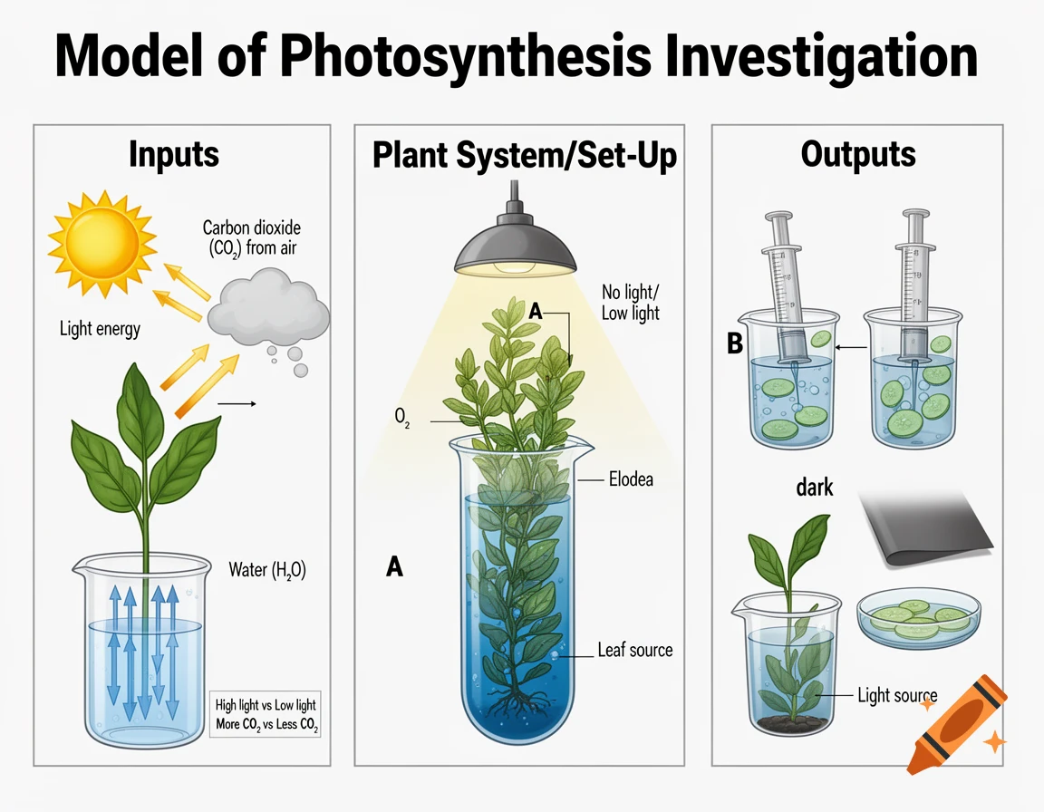 A detailed scientific diagram illustrating a photosynthesis ...