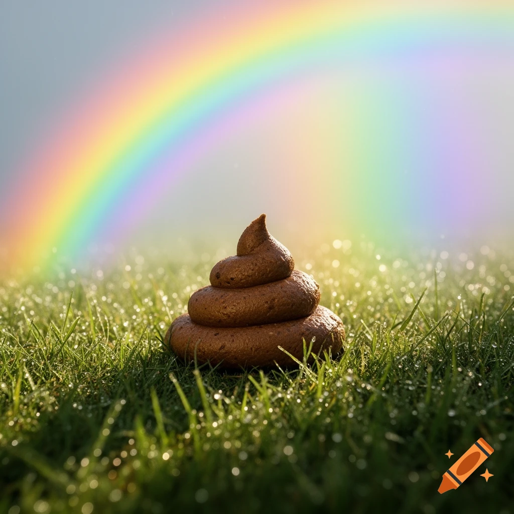 A photorealistic image of a coiled pile of brown faeces sitting on ...