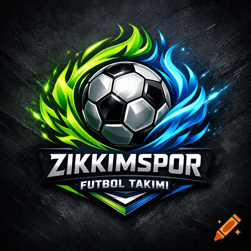 A vibrant football team logo featuring a classic soccer ball at its ...